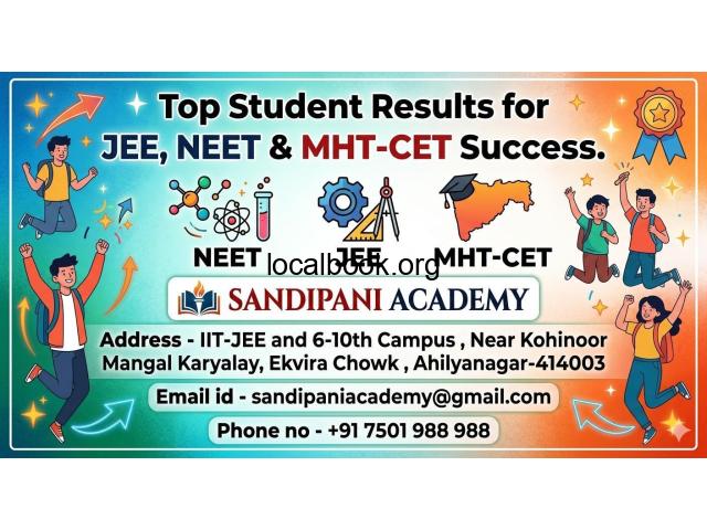 Top Student Results for JEE, NEET & MHT-CET Success Ahmadnagar ...